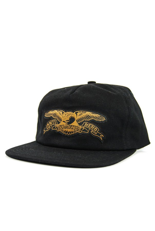 AntiHero Basic Eagle Snapback Cap (Black / Brown)