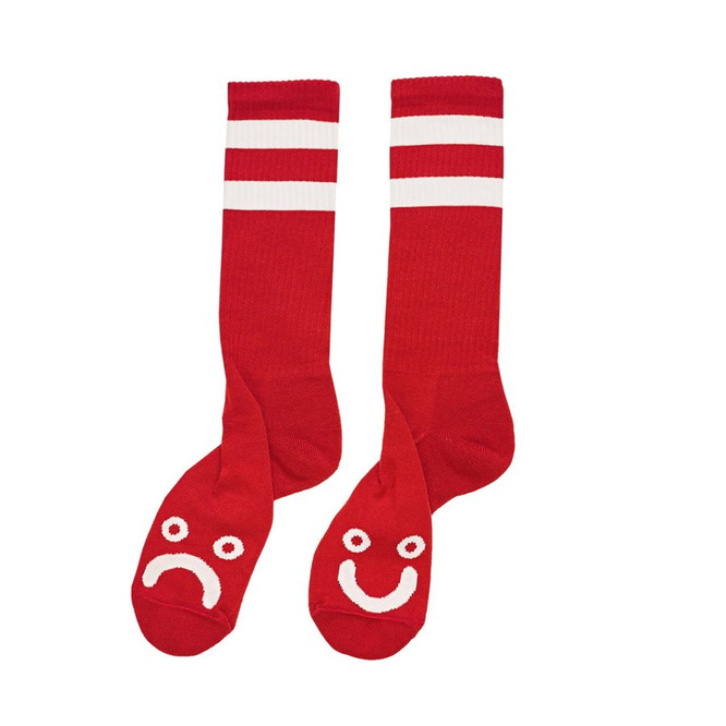 POLAR SKATE CO. SOCKS HAPPY SAD CLASSIC SOCK (RED)