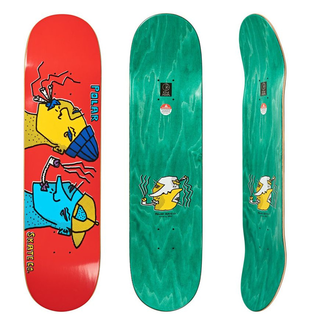 Polar Skate Co. Deck Team Model Smoking Heads (Red) 8.0"